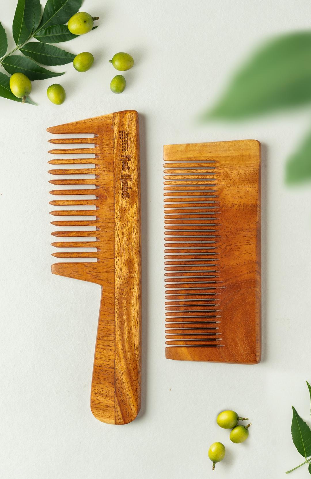 Oil-Treated Kacchi Neem Comb-Nat Habit - 100% Natural & Fresh Made ...